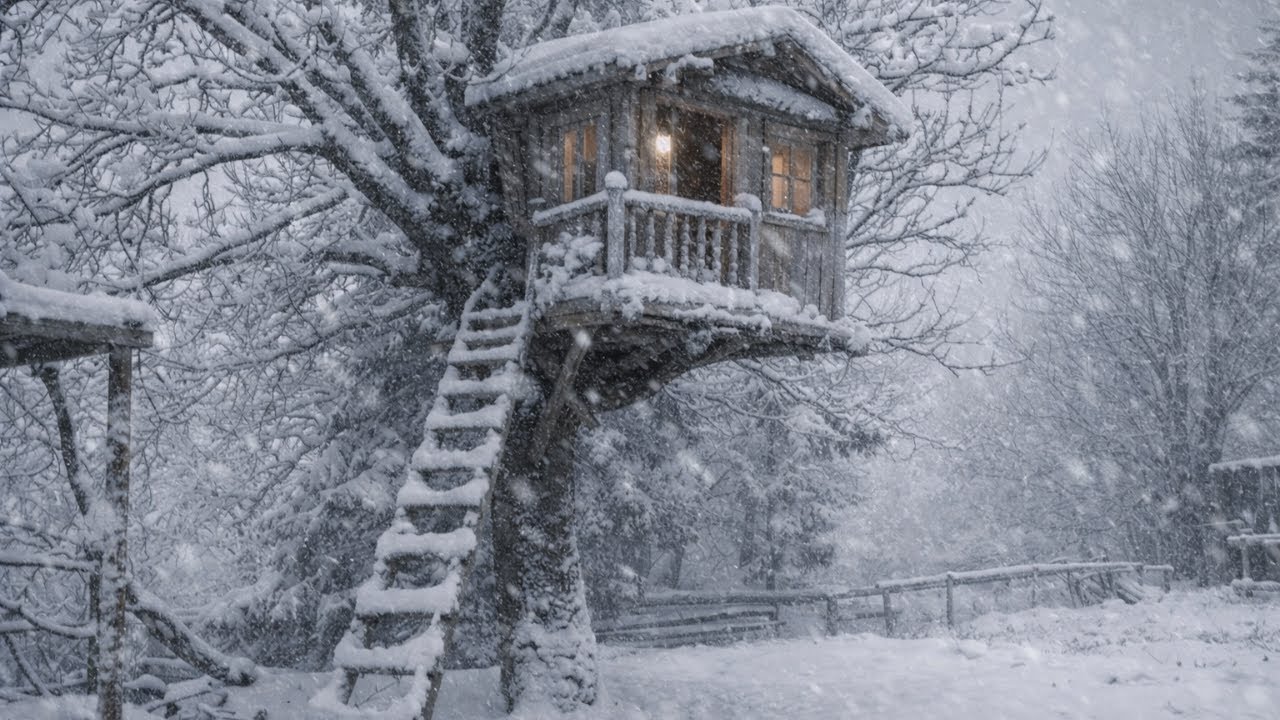 I Survived the Heavy Snowfall of Winter in My Treehouse - YouTube
