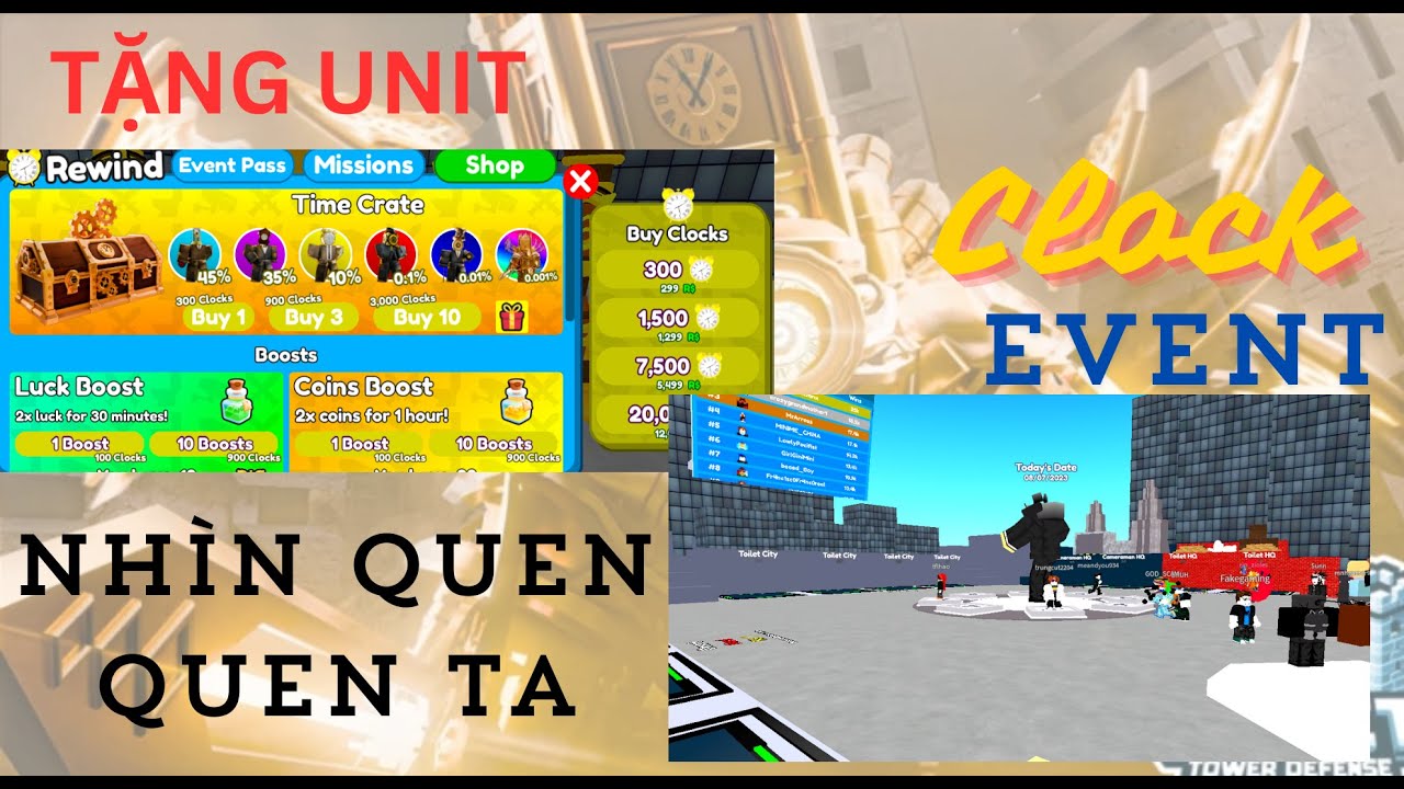 TẶNG UNIT VÀ LẦN ĐẦU TEST UPDATE CLOCK EVENT TTD - YouTube