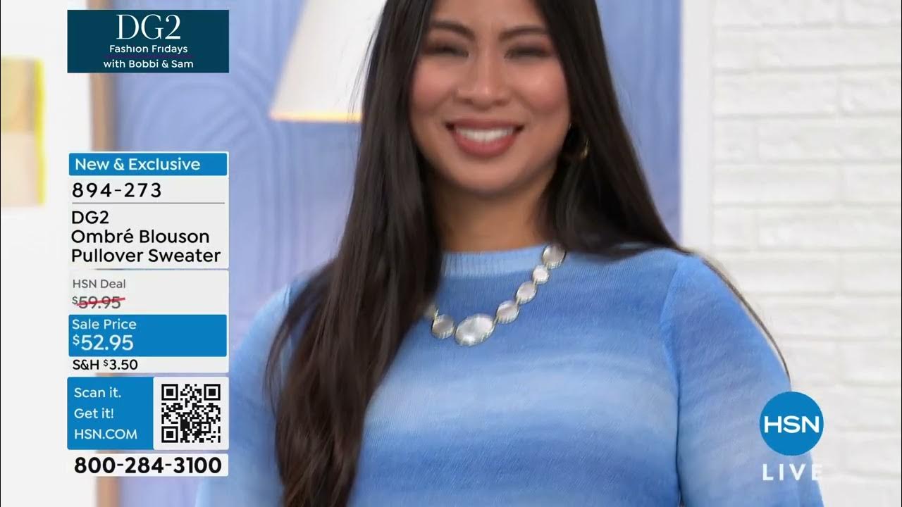 DG2 by Diane Gilman Ombre Blouson Pullover Sweater - YouTube