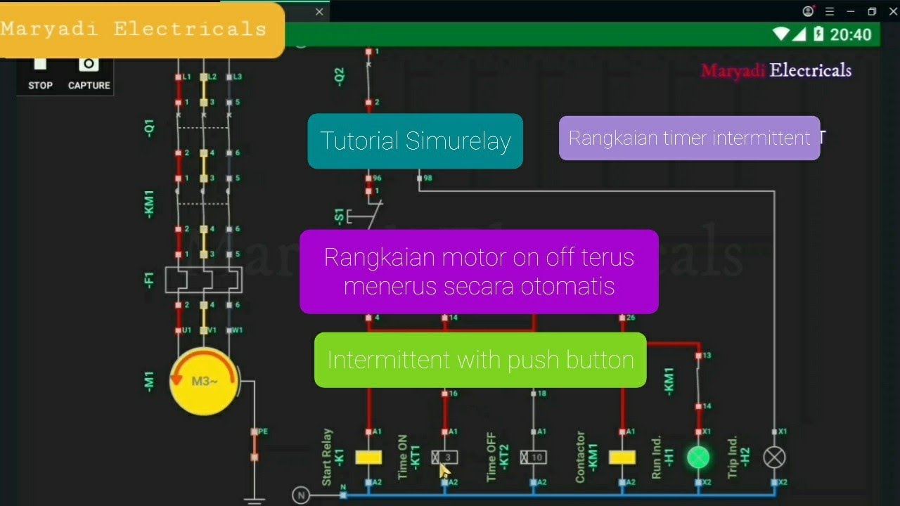 Tutorial membuat rangkaian intermittent dengan push button, rangkaian ...