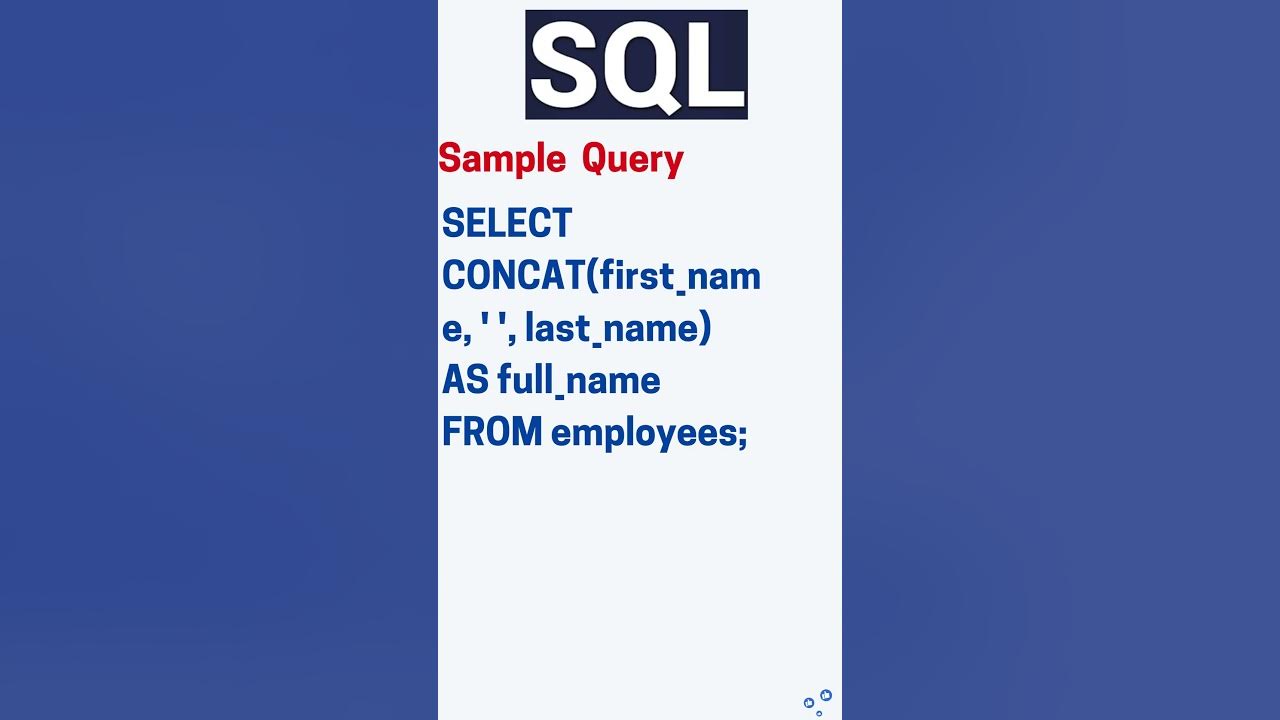 What is CONCAT in SQL? #SQL #interview #interviews #facts #learning - YouTube