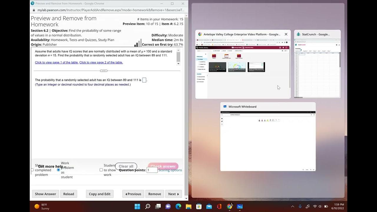 Nonstandard Normal Distribution Finding Probability Using Statcrunch ...