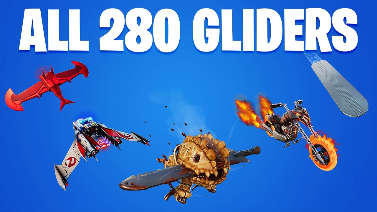FORTNITE ALL GLIDERS (All 14 Season Gliders) - YouTube