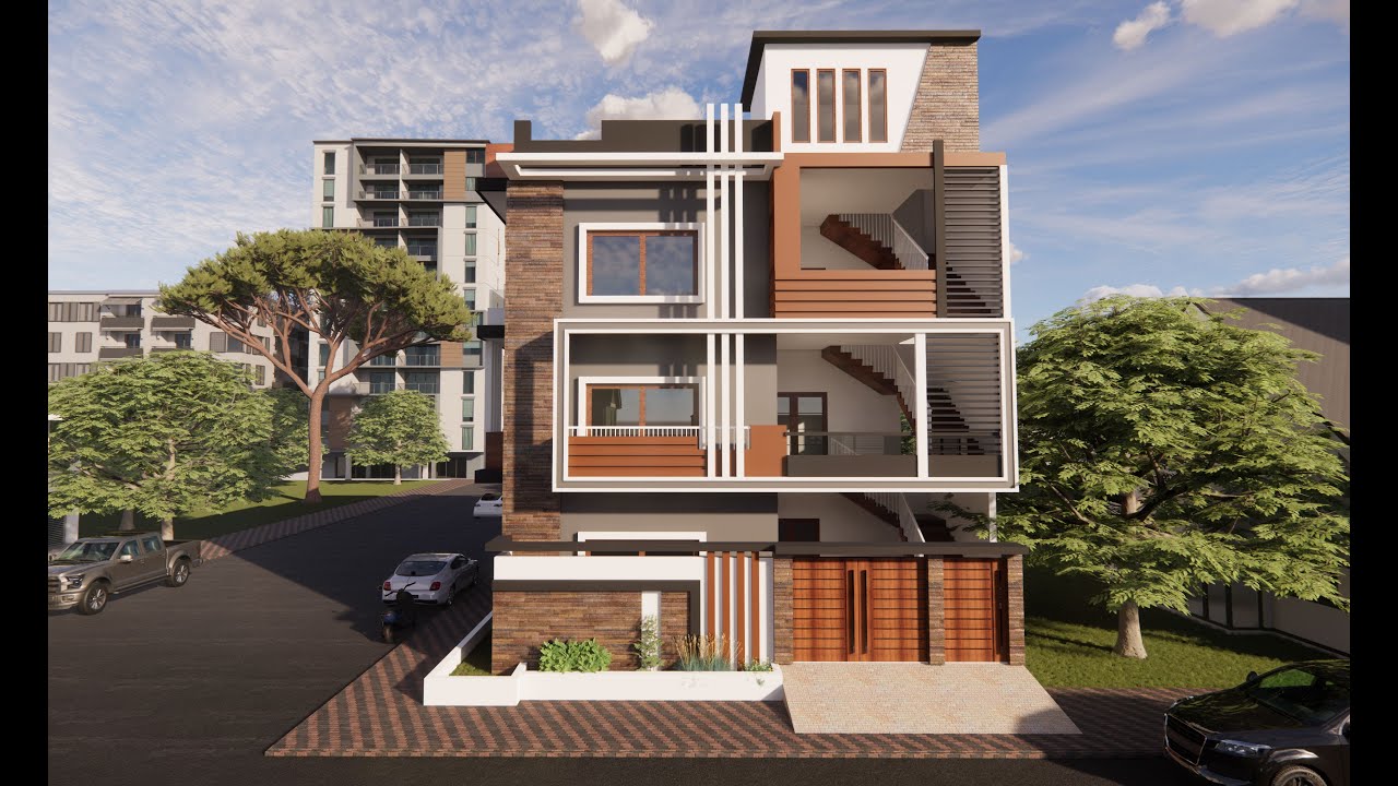 Modern House Design / Front Elevation Ground Plus 2 - YouTube