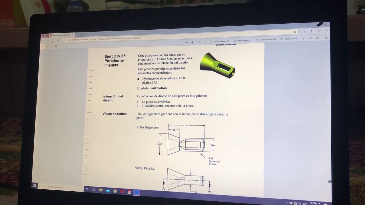 Ejercicio 27 Porta Herramientas de la lección 6 (Solidworks) - YouTube