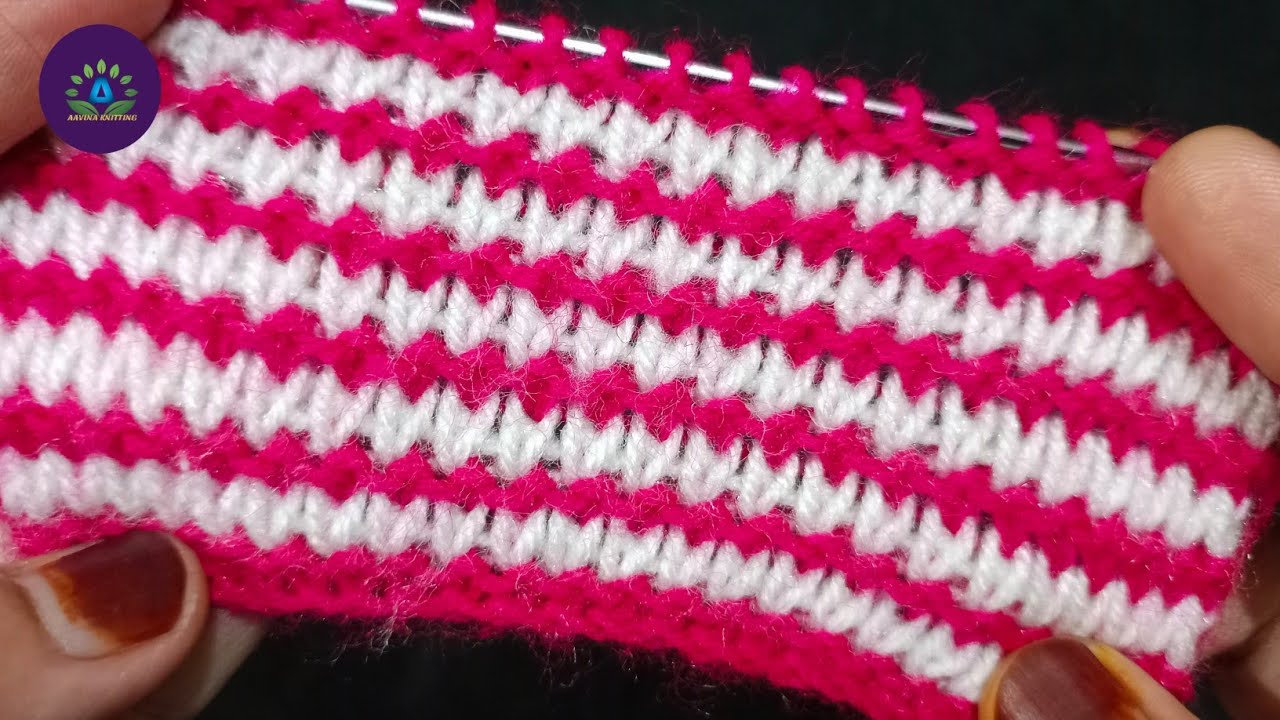 Two colour knitting pattern | Knitting design #757 - YouTube