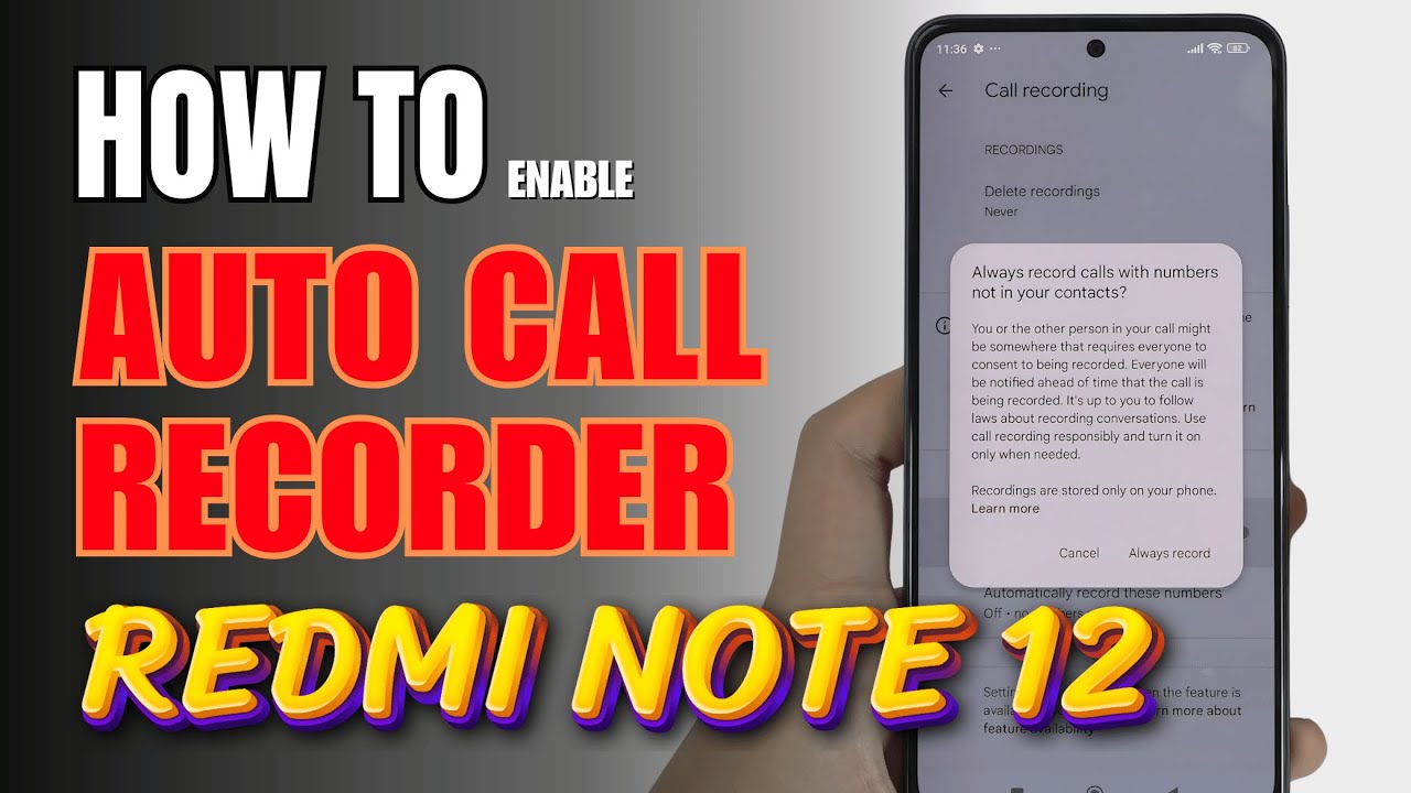 How to Enable Auto Call Recorder on Redmi note 12 - YouTube