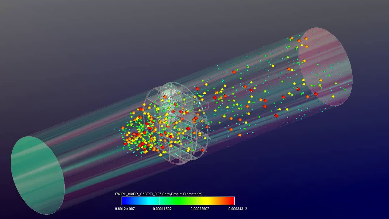 urea injection in SCR system, multiphage flow, AVL fire - YouTube