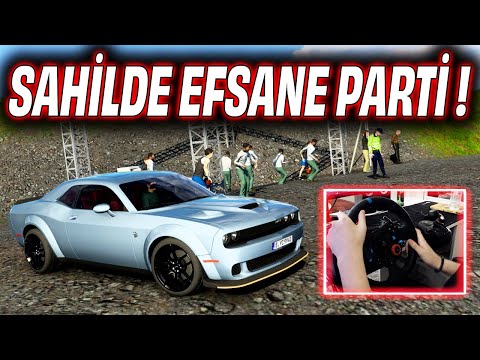 SAHİLDE PARTİ VERDİK !!! EFSANE DODGE CHALLENGER !!! ETS 2 MOD 1.45 [ Logitech G29 ]