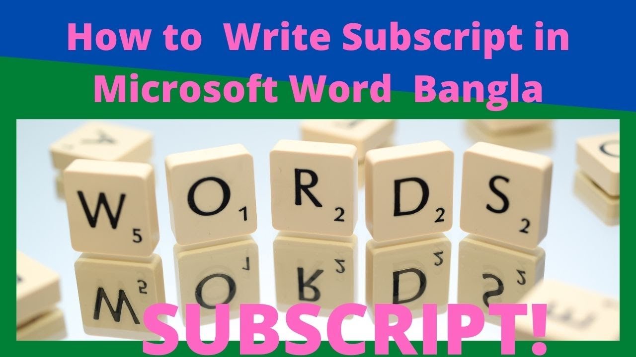 How To Write Subscript In Word YouTube How To Write Subscript In Word YouTube