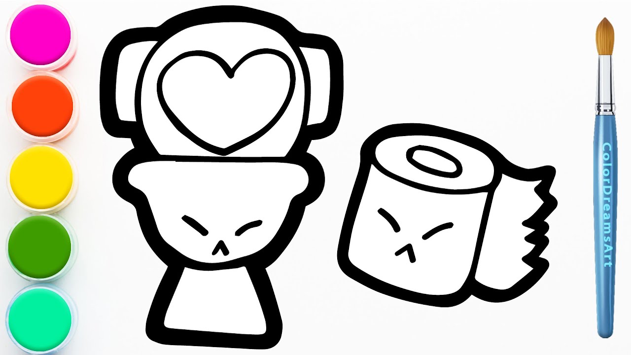 How to Draw a Lovely Toilet | Step by Step - YouTube