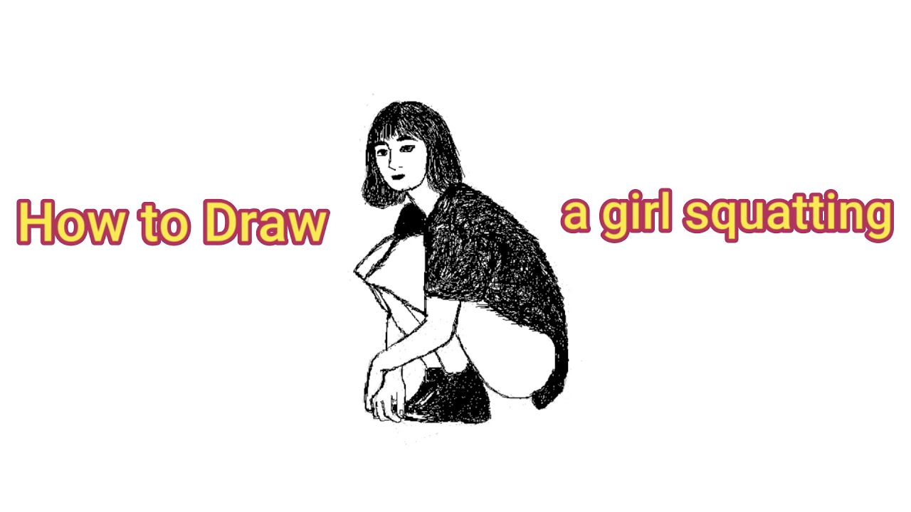 How To Draw a girl squatting : fun2draw - YouTube