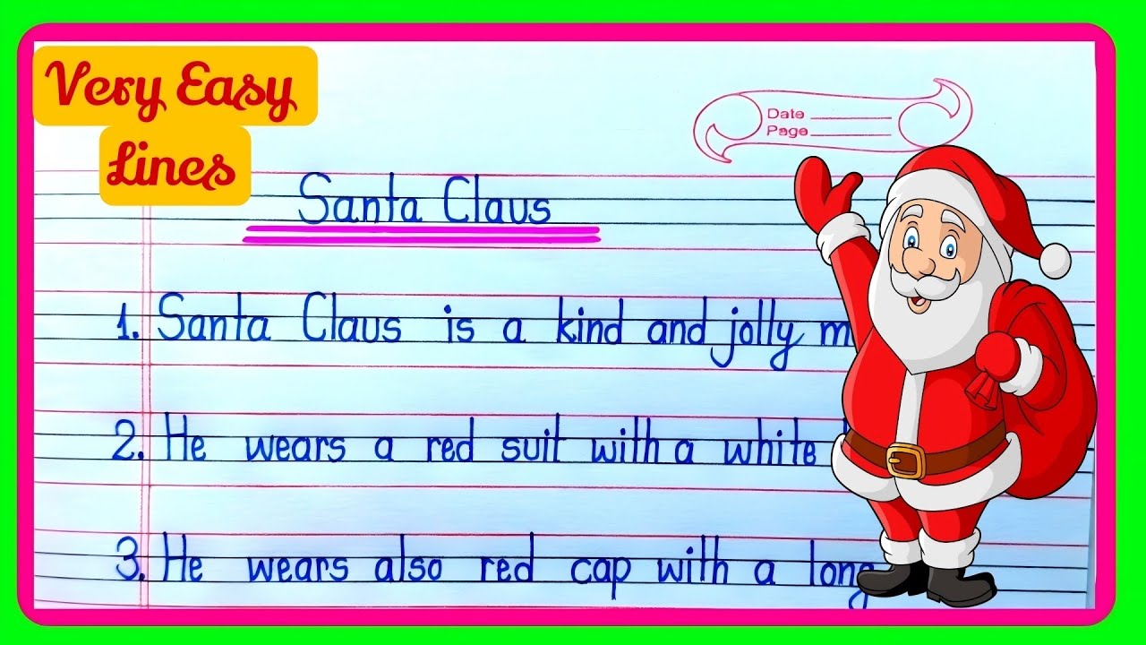 10 Lines On Santa Claus | Santa Claus Essay In English 10 Lines | few ...