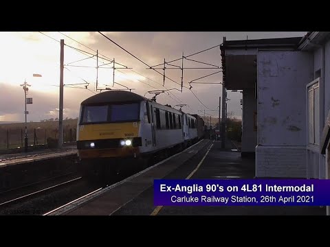 Ex-Anglia Class 90's (90012/90011) 4L81 Coatbridge - London Gateway at ...