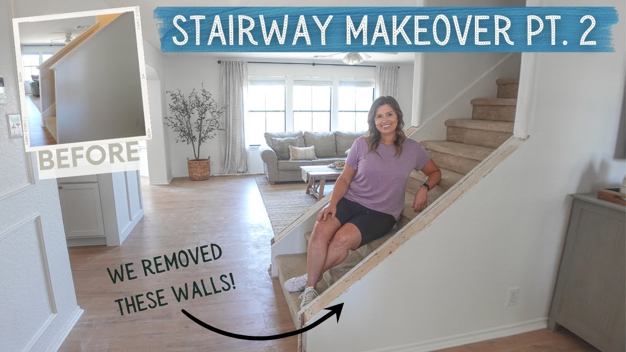 DIY STAIRWAY MAKEOVER PT. 2 | Demoing the walls! - YouTube