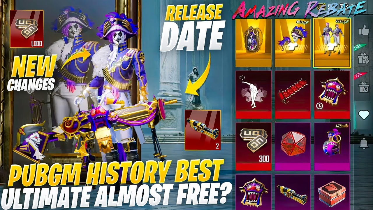 Amazing Rebate Official Release Date | Pubgm History Best Ultimate Set ...