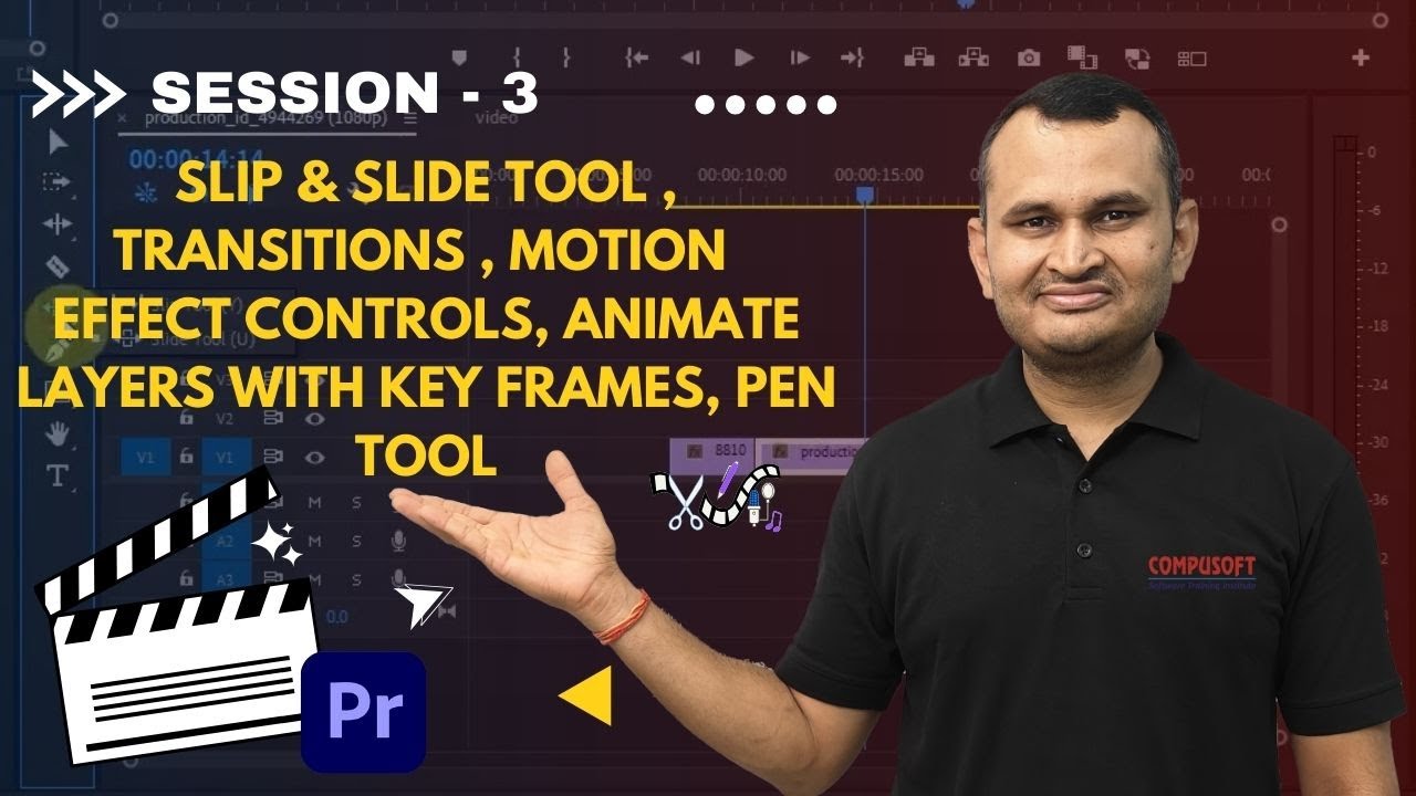 Session :3 Slip & Slide Tool, Transitions, Motion Effects, pen, | Premiere Pro ...