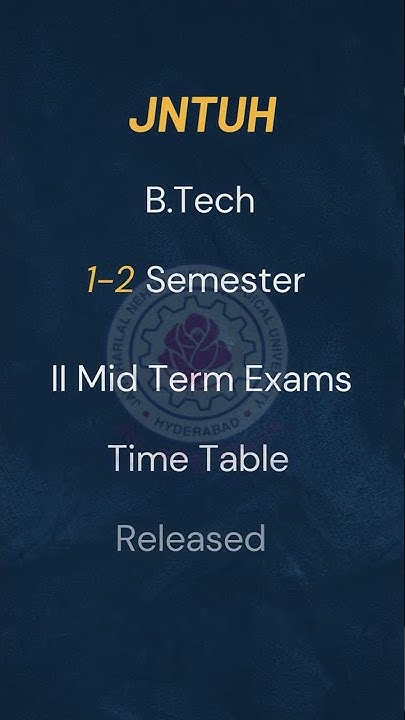 JNTU-H B.tech 1-2 2nd mid-term timetable - YouTube
