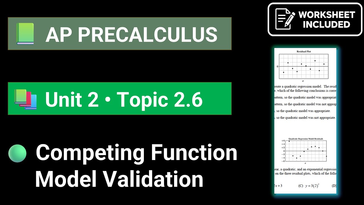 AP Precalculus Unit 2 Topic 2.6 Competing Function Model Validation ...