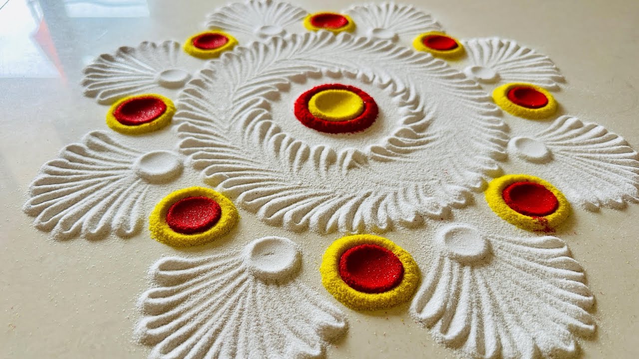 simple and easy rangoli design|festival rangoli|beginners Rangoli ...