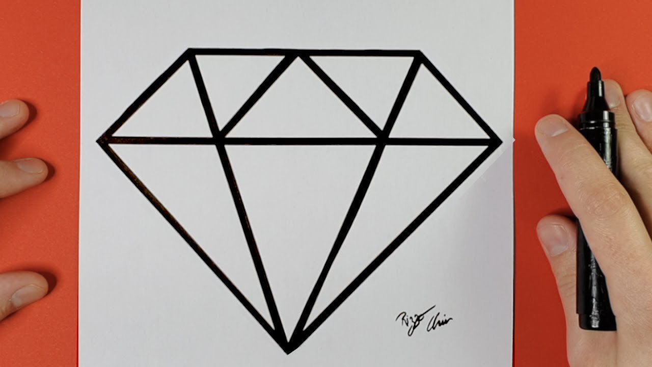 COMMENT DESSINER UN DIAMANT - TUTORIEL DE DESSIN - YouTube