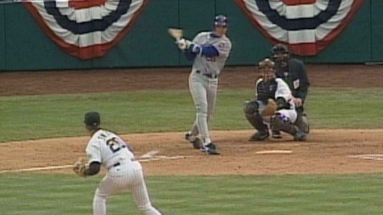 Rico Brogna hits the first home run at Coors Field - YouTube