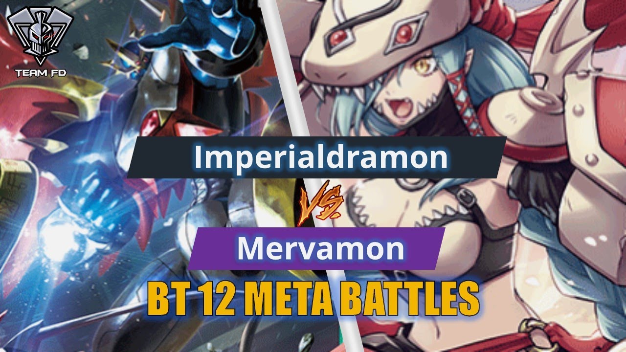 Digimon Card Game BT12 Meta Deck Battle TCG: Mervamon VS Imperialdramon ...