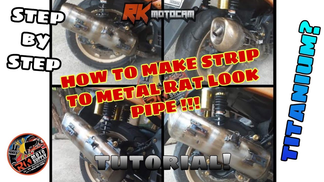 Nmax/Aerox STRIP TO METAL | RAT LOOK PIPE | TITANIUM LOOK | STEP BY ...