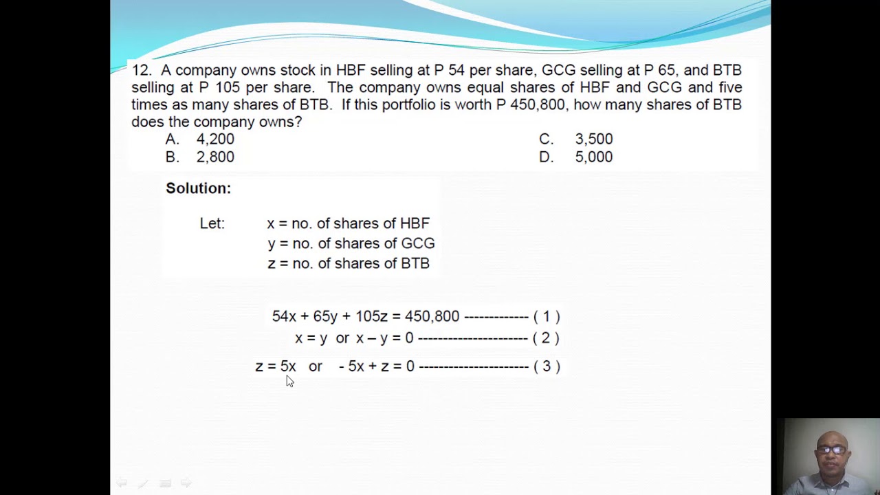 ALGEBRA( Money & Investment Problems ) - YouTube