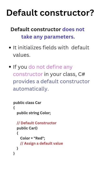 Default Constructor In Csharp Csharp Dotnet Shortsfeed Shortsviral Shorts Ytshorts
