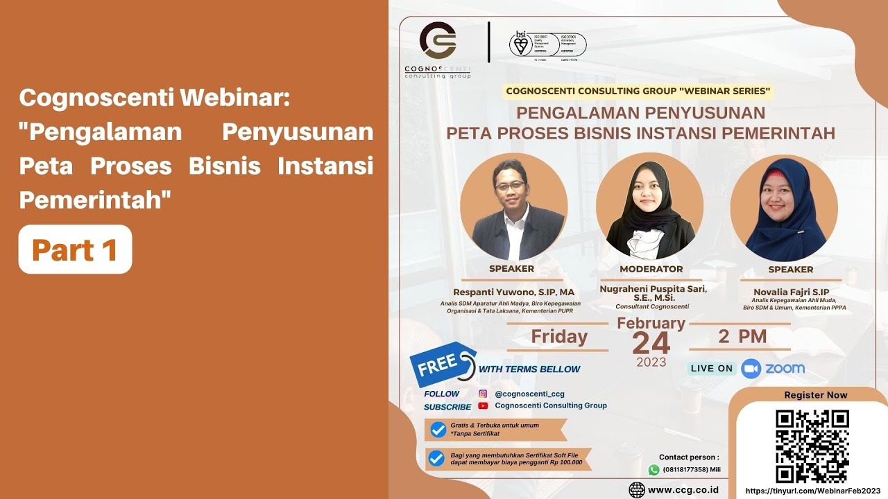 Cognoscenti Webinar: Pengalaman Penyusunan Peta Proses Bisnis Instansi Pemerintah (Part 1) - YouTube
