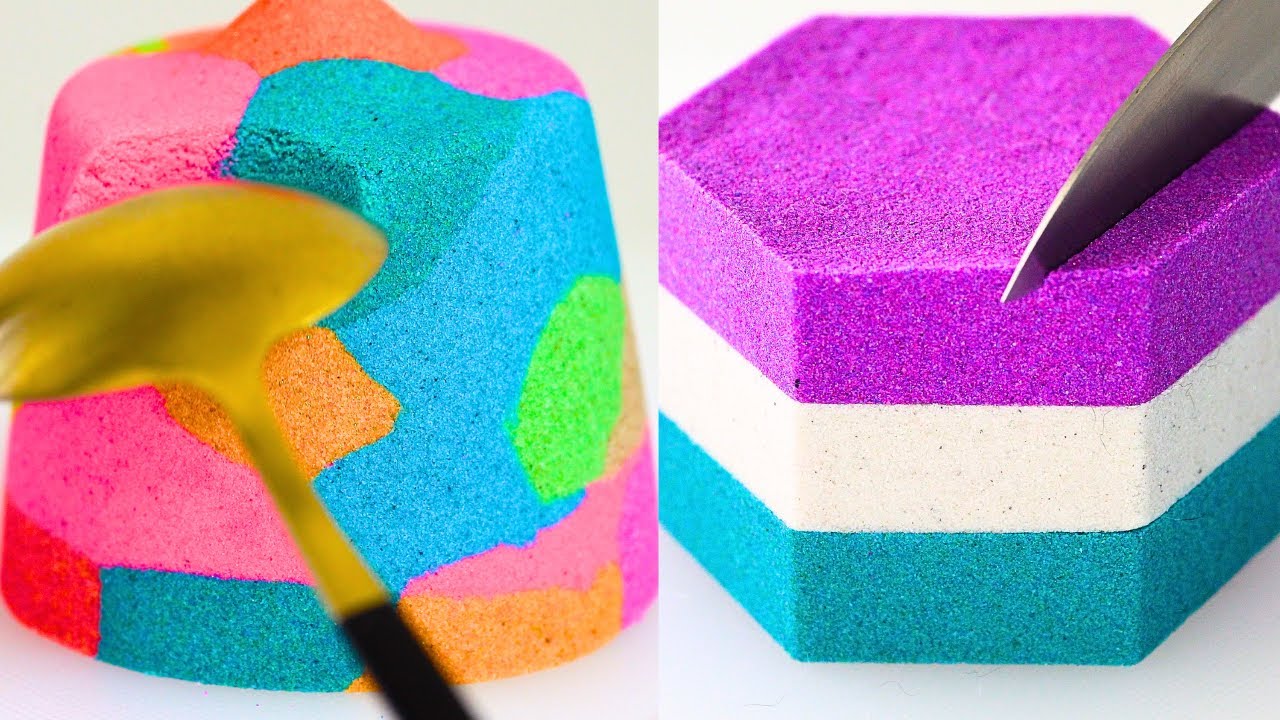 Sand Cutting ASMR #41 | Oddly Satisfying Kinetic Sand ASMR - YouTube