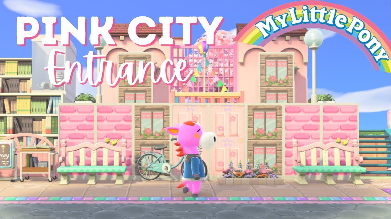 How to Build the PERFECT PINK City Entrance in Animal Crossing: New ...