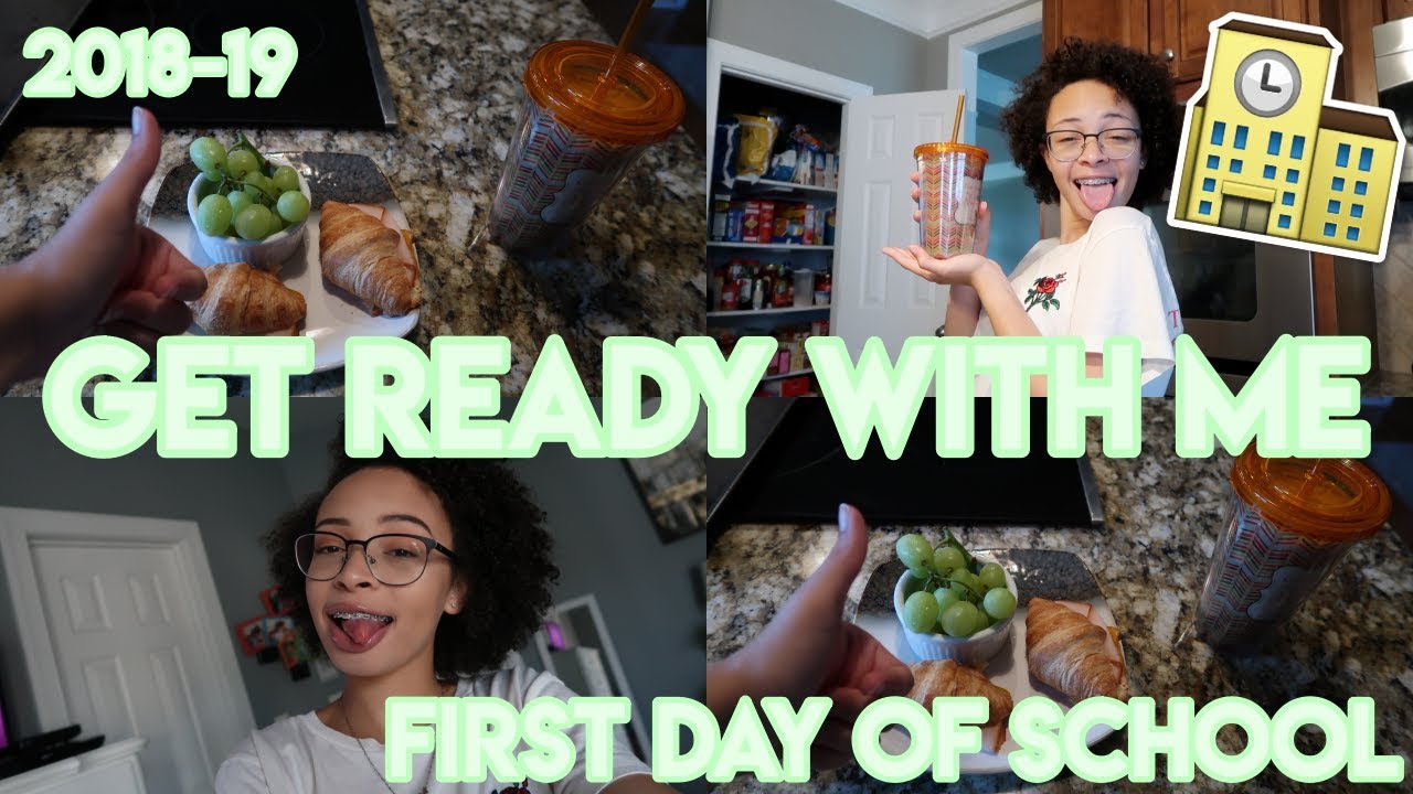 FIRST DAY OF SCHOOL GRWM: BREAKFAST, HAIR, MAKEUP, ETC. - YouTube