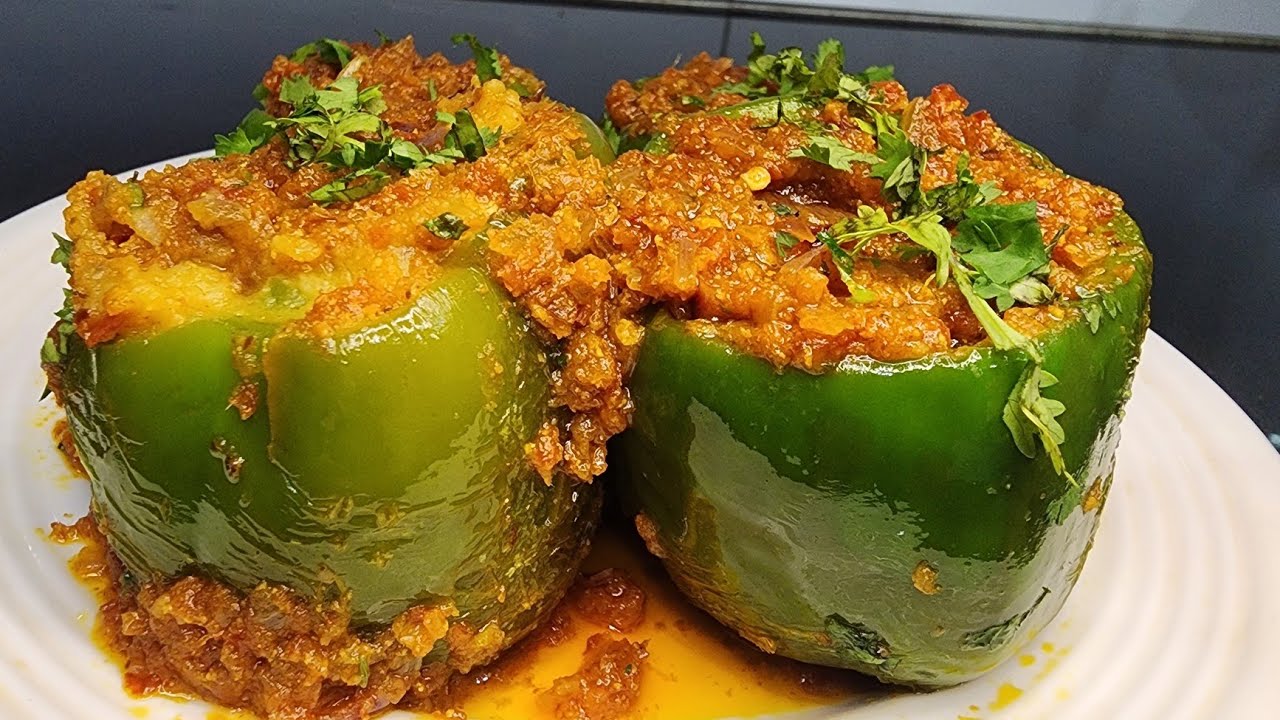 Stuffed Shimla Mirch Recipe | Stuffed Shimla Mirch With Gravy | Stuffed ...