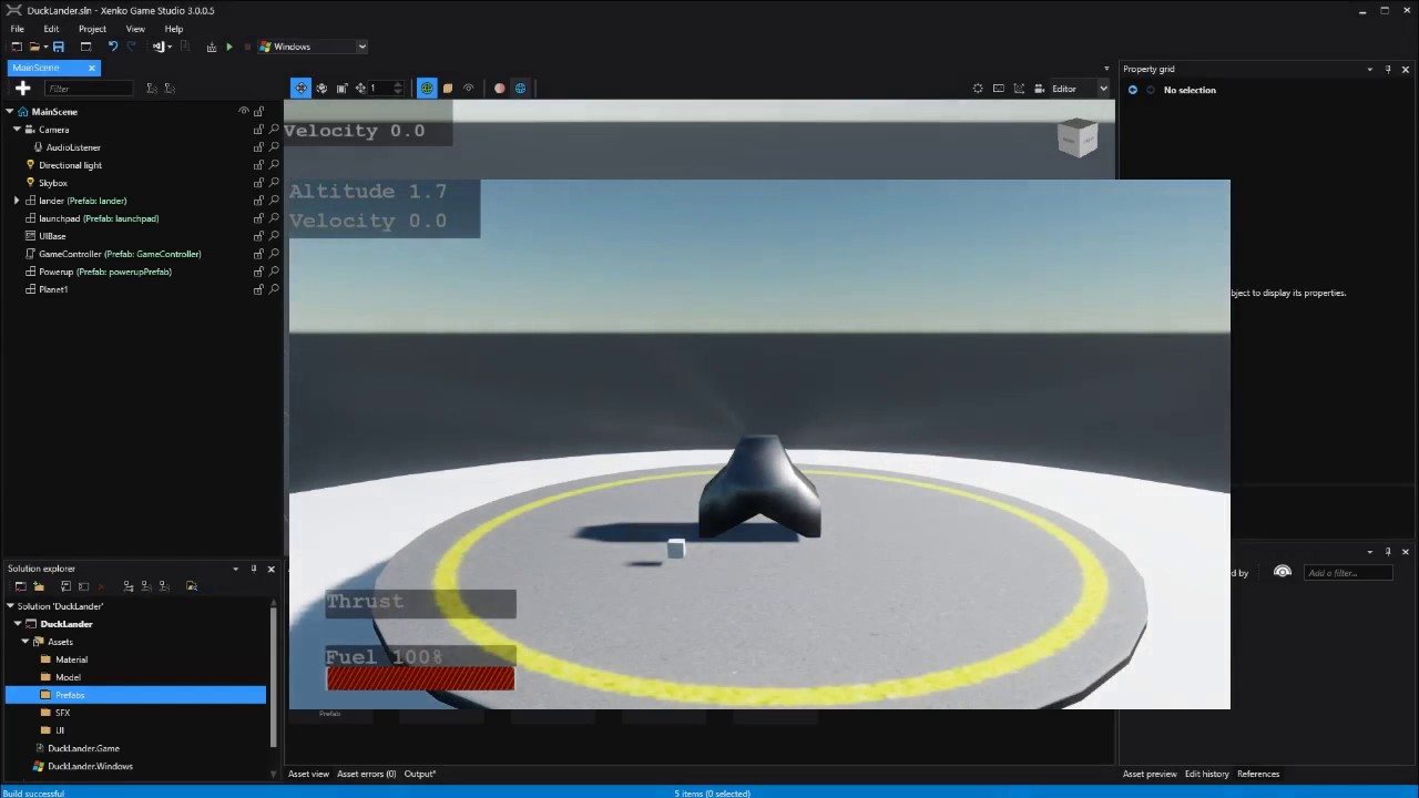Xenko 3.0 game engine testing - Lander game - YouTube