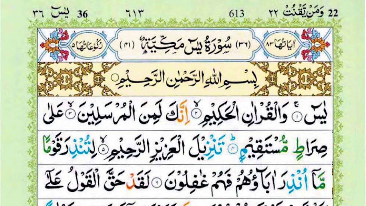 Surah Yasin (Yaseen) Eps 06 - Al Quran Recitation With Arabic Text ...