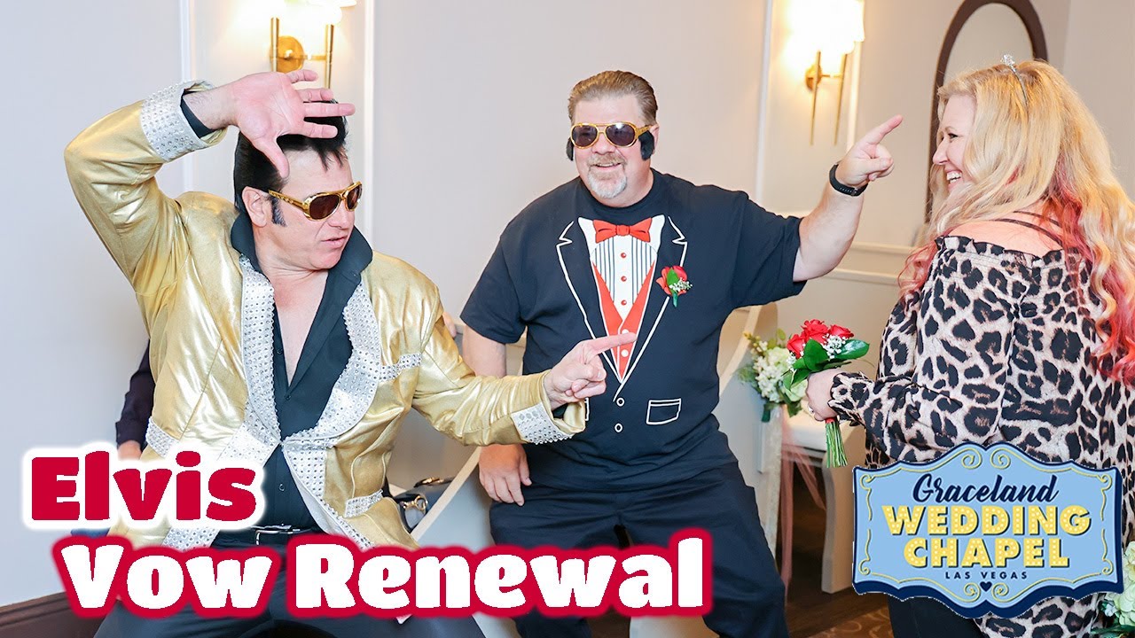 Jen & Steve's Elvis Vow Renewal in Las Vegas | Graceland Chapel - YouTube