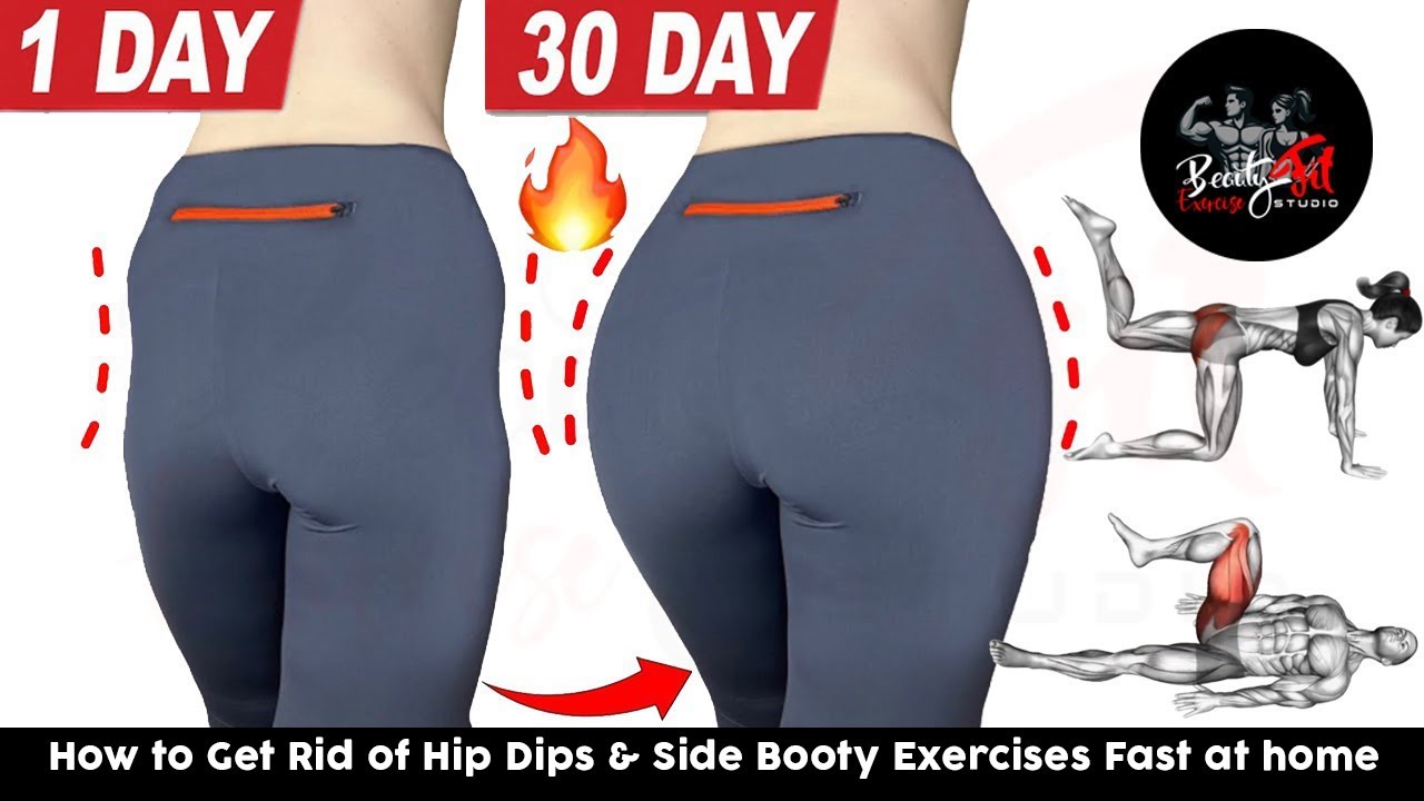 How to Get Rid of Hip Dips & Side Booty Exercises Fast at home - YouTube