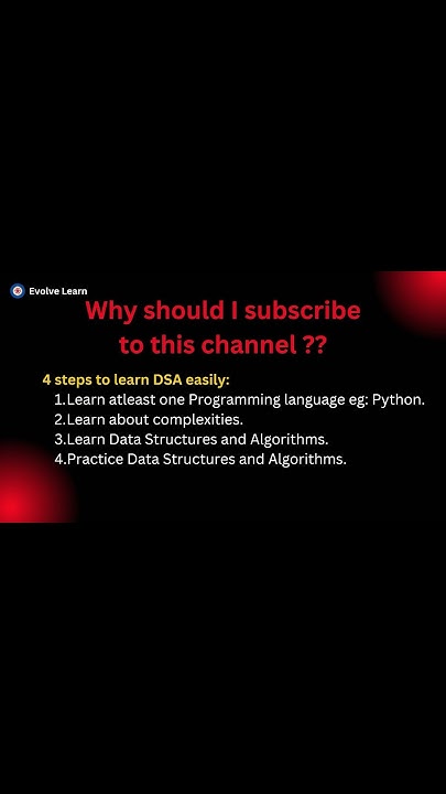 4 easy steps to learn DSA - YouTube