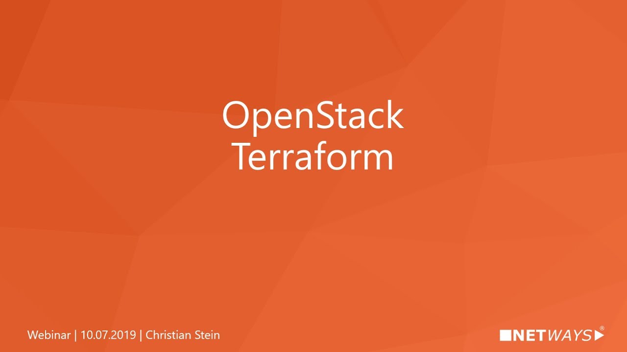 OpenStack: Terraform (Webinar vom 10. Juli 2019) - YouTube