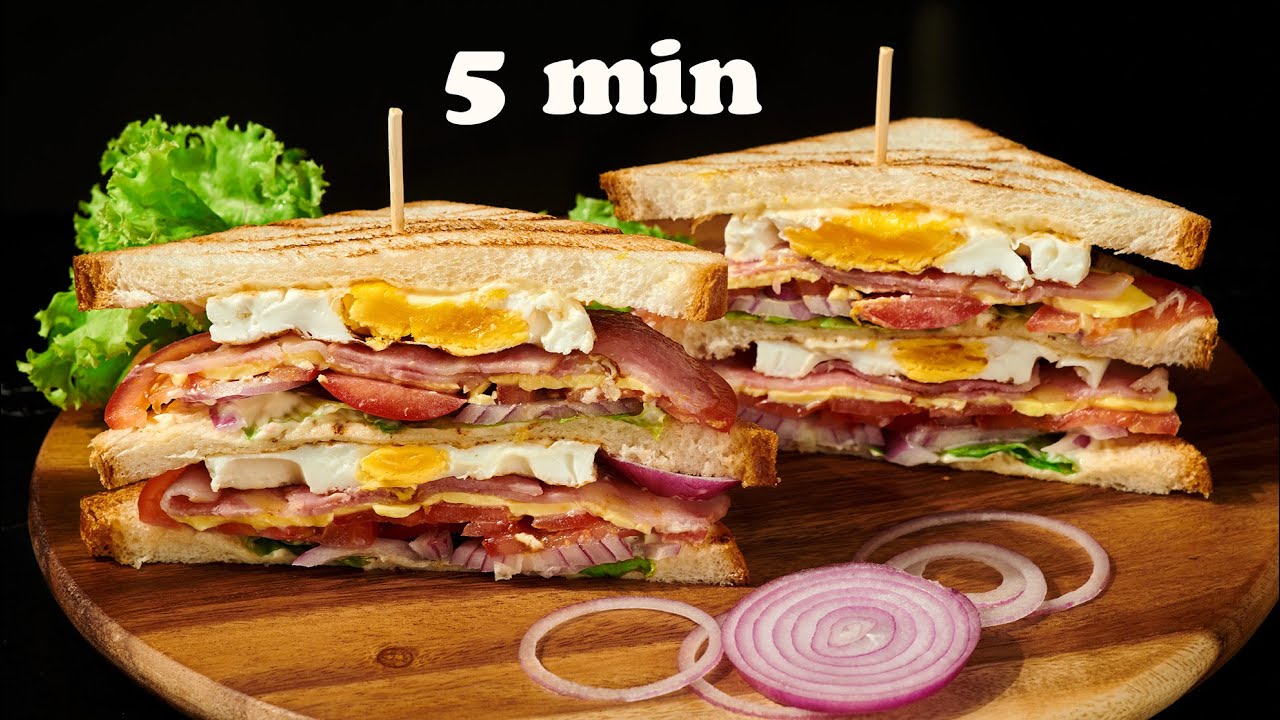 Super easy and tasty sandwich in 5 minutes. - YouTube