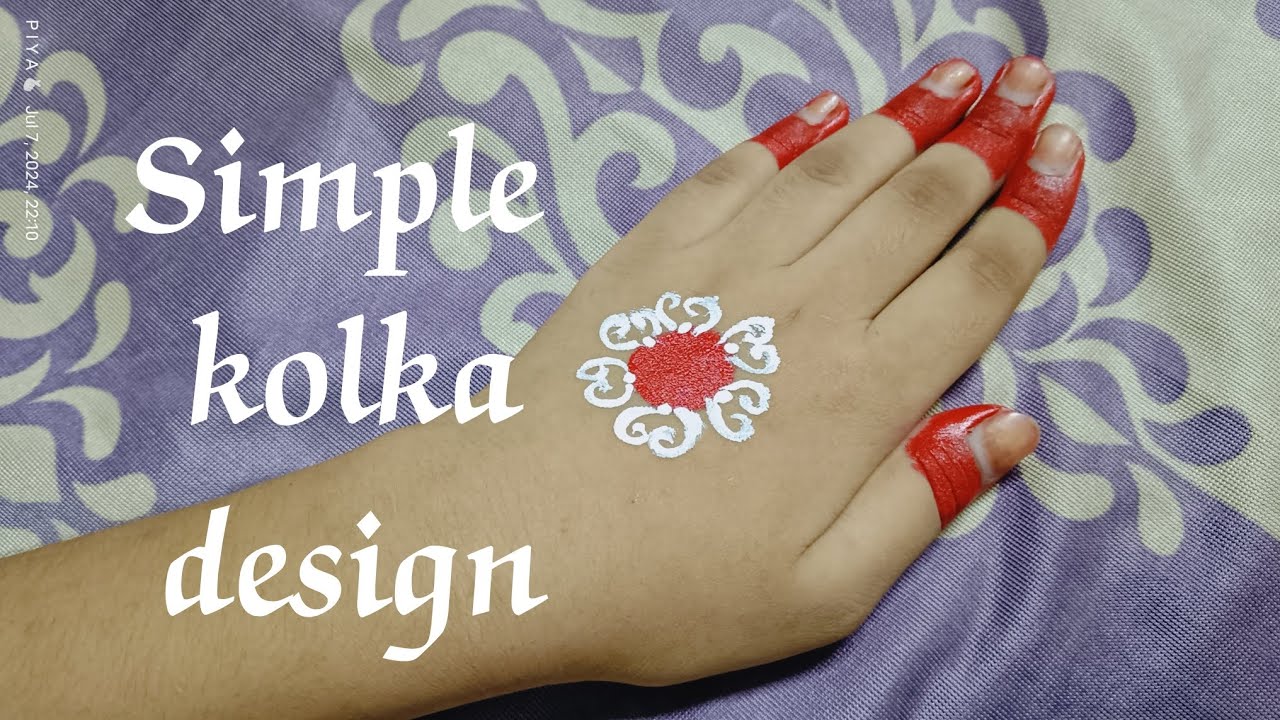 Simple Kolka design/Kolka design/Hand kolka design/Kolka art/Hat kolka ...