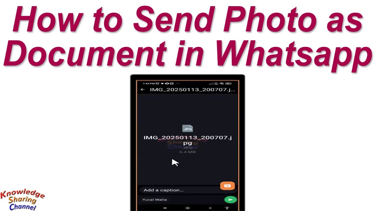 How to Send Photo as Document in Whatsapp - YouTube