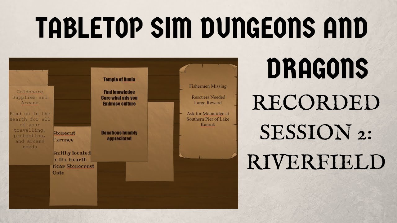 DnD in Tabletop Sim - Recorded Session 2 - Riverfield - YouTube