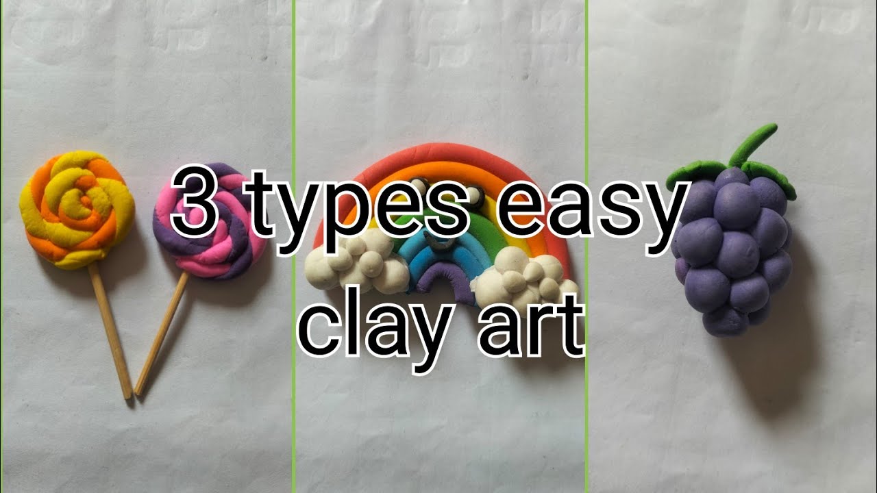 3 types easy clay art making | clay art | cute | like | subscribe ...