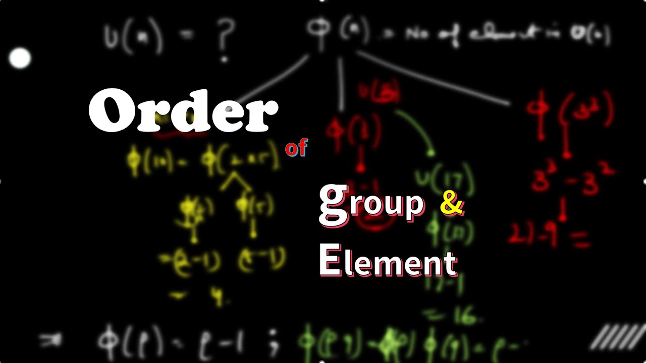 Order of the Group and Element|| phi function||Examples;Explanation@ksbmaths7685 - YouTube