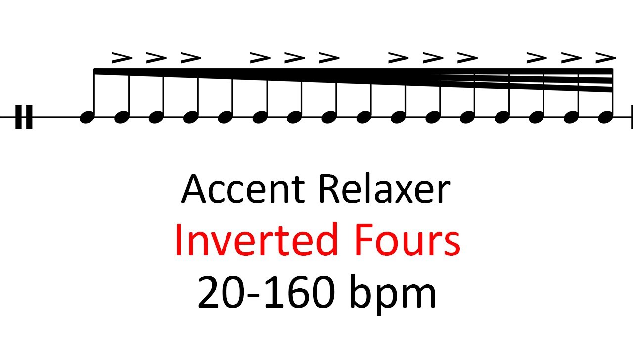 Accent relaxer: Inverted fours | 20-160 bpm sheet music - YouTube