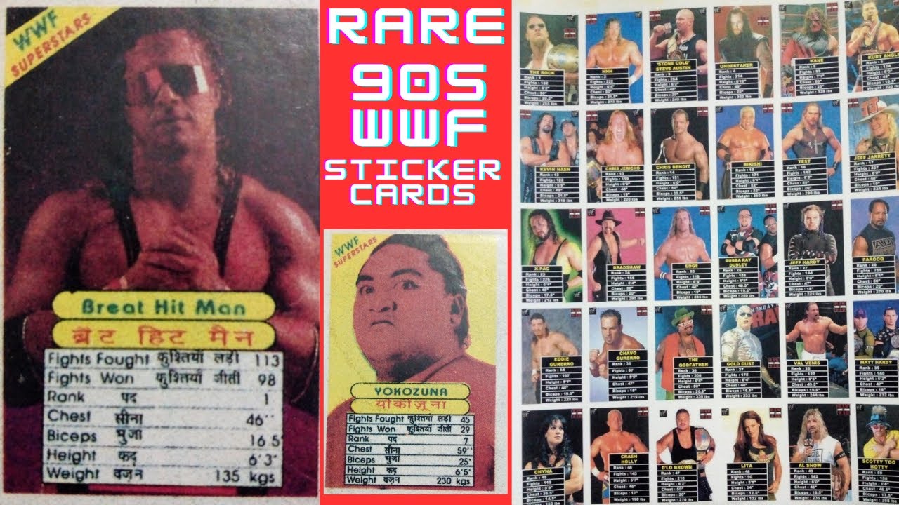 Rare 90s WWF Sticker Cards, WWF Cards , WCW Cards - YouTube