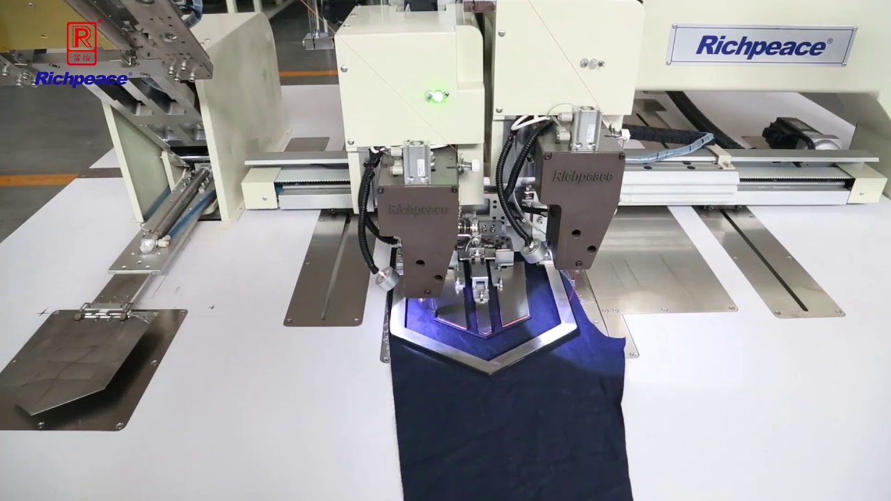 Richpeace Dual Color Automatic Pocket Setter Sewing Machine - YouTube
